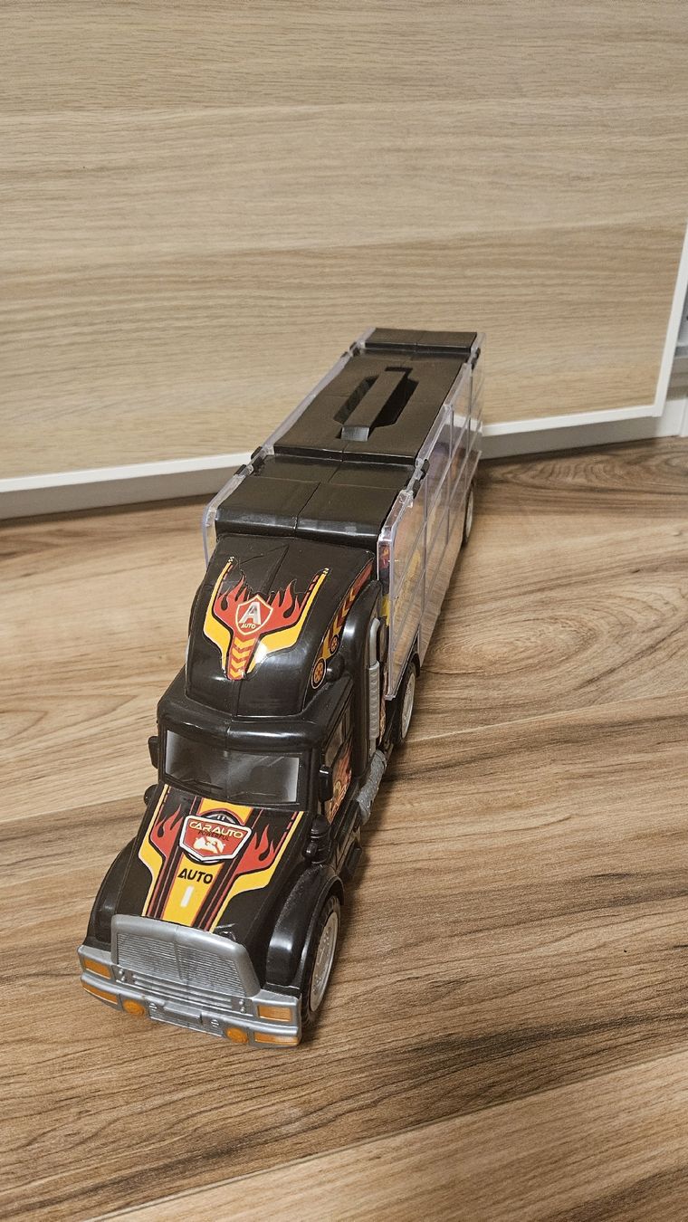 🚚 Auto-Transporter LKW mit vielen Spielzeugautos – fast neu (Neu ...