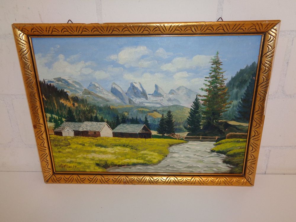 CHURFIRSTEN AELPLI TOGGENBURG OELGEMÄLDE JUGENDSTIL-RAHMEN (Gebraucht) in Henggart für CHF 85 ...