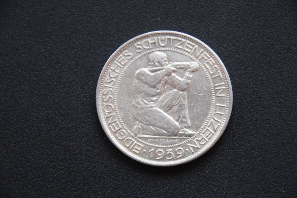 Silber 5 Franken 1939 Eidg. Schützenfest Luzern (Gebraucht) in Luzern für CHF 19 – mit Lieferung ...