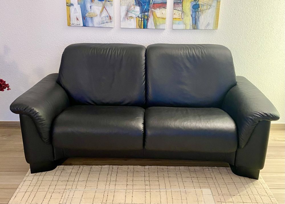Zweier Gruppe Sofa Polster Leder schwarz (Gebraucht) in Glattpark(Opfikon) für CHF 180 – nur ...