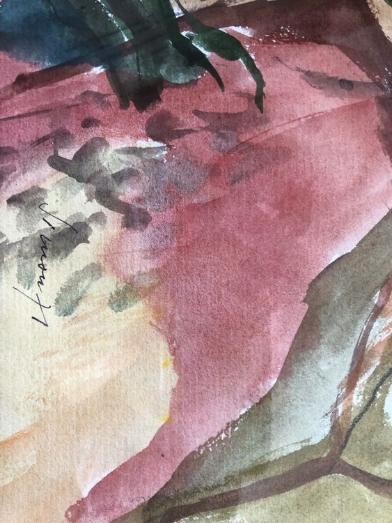 Walter Simon, Aquarell, „Fels und Erde“, 1971 (Gebraucht) in Bern für ...