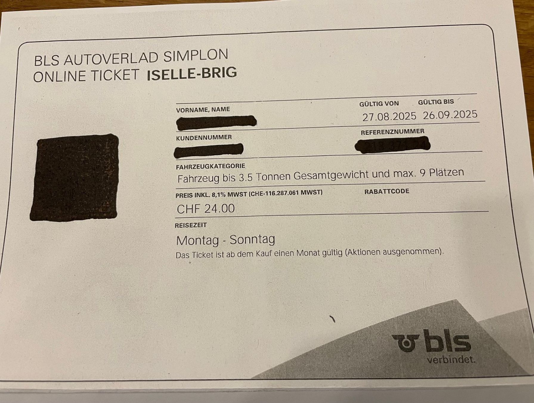 BLS Autoverlad Simplon Online Ticket Iselle-Brig (Neu und ...