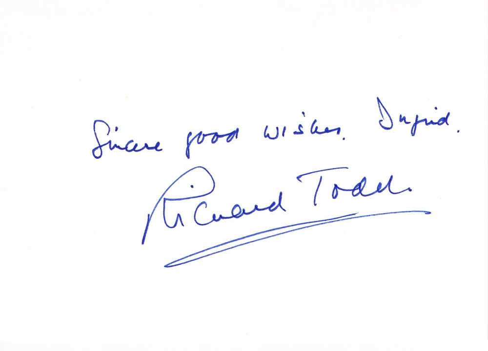 Richard Todd 1919-2009 Autogramm signiert Karte 10x15cm (Gebraucht) in ...