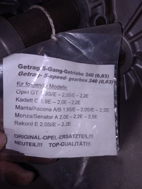 GETRAG 240 5Gang Getriebe OPEL GT Rekord Ascona Manta Kadett (Neu ...