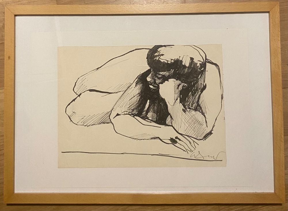 Tuschzeichnung von eine Liegender Dame Unleserlich Signiert (Gebraucht) in Root für CHF 59 – mit ...