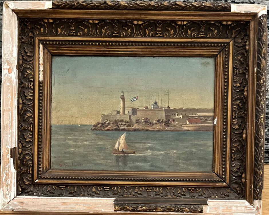 Antike SeeLandschaft Gemälde , Unl. Signiert | Kaufen auf Ricardo