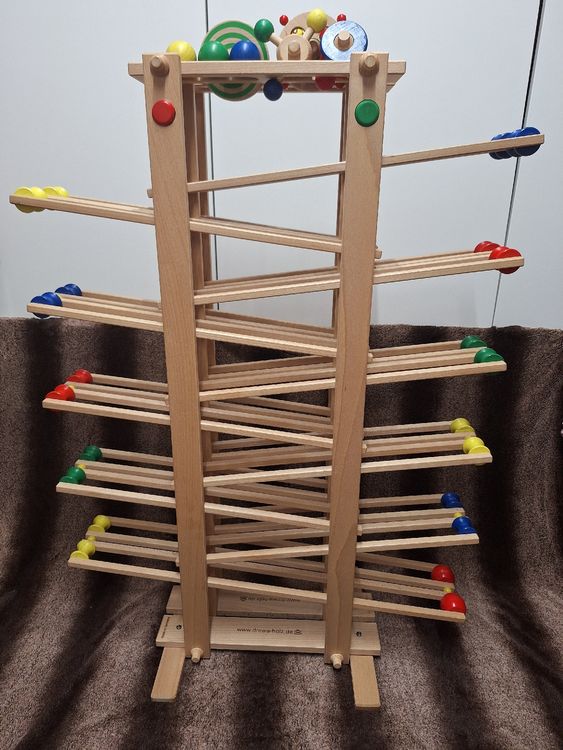 Drewa Holz Doppel Kugelbahn Rollbahn Holzspielzeug (Gebraucht) in ...