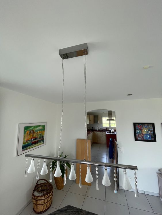 Halogen‑Deckenlampe mit Kristallanhängern (Gebraucht) in Jonen für CHF ...