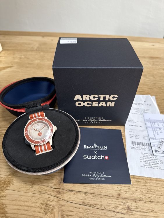 Blancpain x Swatch Arctic Ocean Bioceramic Fifty Fathoms (Neu und originalverpackt) in Zürich ...