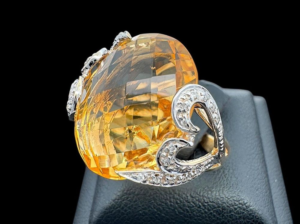 Citrin 15.7c Diamanten Ring 14k Gelbgold Grösse 52.5 *S1546 | Kaufen ...