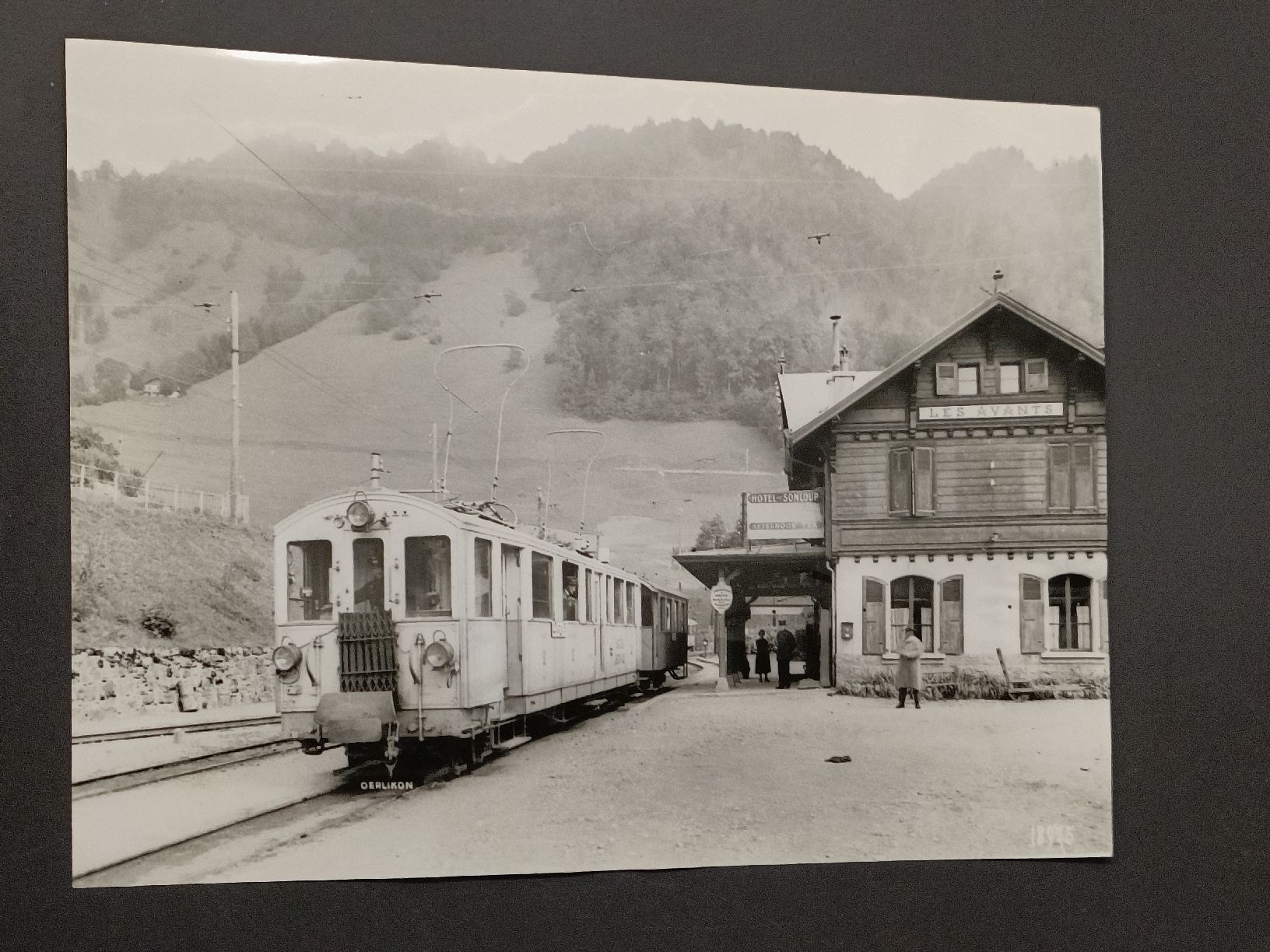 Altes Photo Grossformat / Bahnhof Les Avants mit Bahn - 1930 (Gebraucht ...