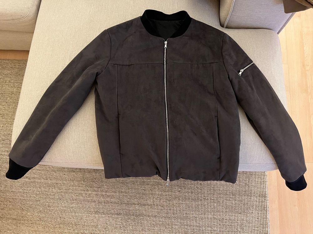 Grey / Grau suede bomber jacket (Get Fresh Company Toronto) (Gebraucht ...