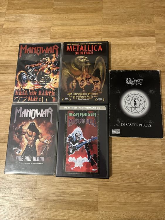 5 DVDs Heavy Metal: Manowar Metallica Slipknot Iron Maiden (Gebraucht ...