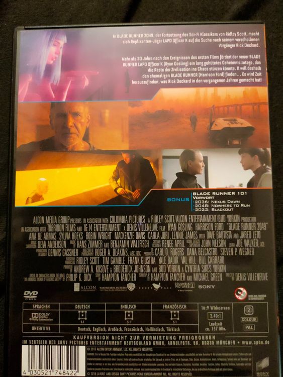 DVD BLADE RUNNER 2045 (Gebraucht) in Grenchen für CHF 1.5 – mit ...