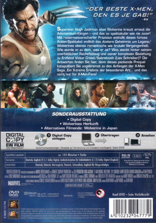 DVD: 4 Fantasy-Filme (Wolverine und X-Men) (Gebraucht) in Tägerig für ...