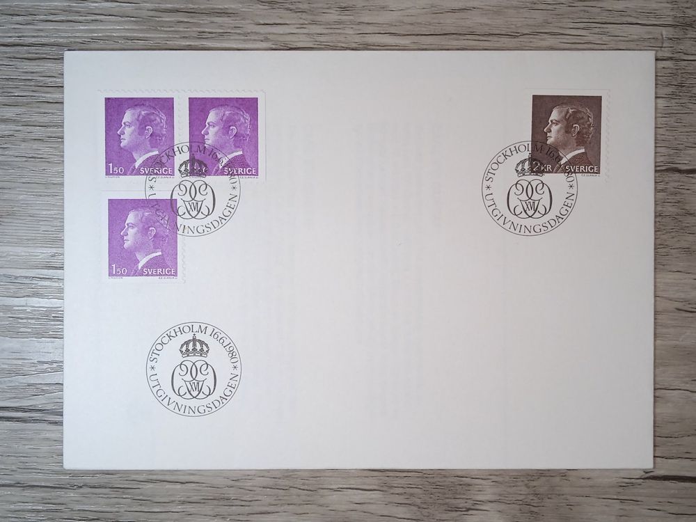 TR50 Enveloppe + Timbre Suede 1980 (Gebraucht) in Cousset für CHF 0.65 – mit Lieferung auf ...