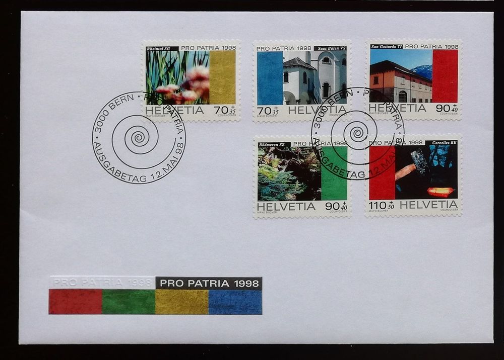 FDC Pro Patria 1998 Kulturgüter und Landschaften (III) (Gebraucht) in Gümligen für CHF 2.9 – mit ...