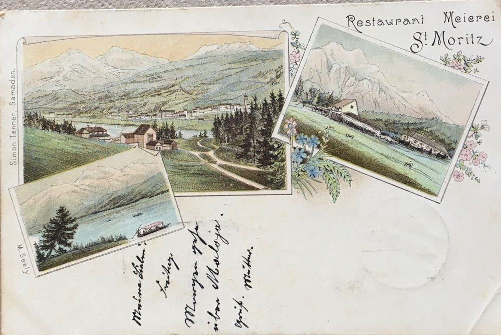 St. Moritz, Restaurant Meierei, Litho, Simon Tanner, 1902 (Gebraucht ...