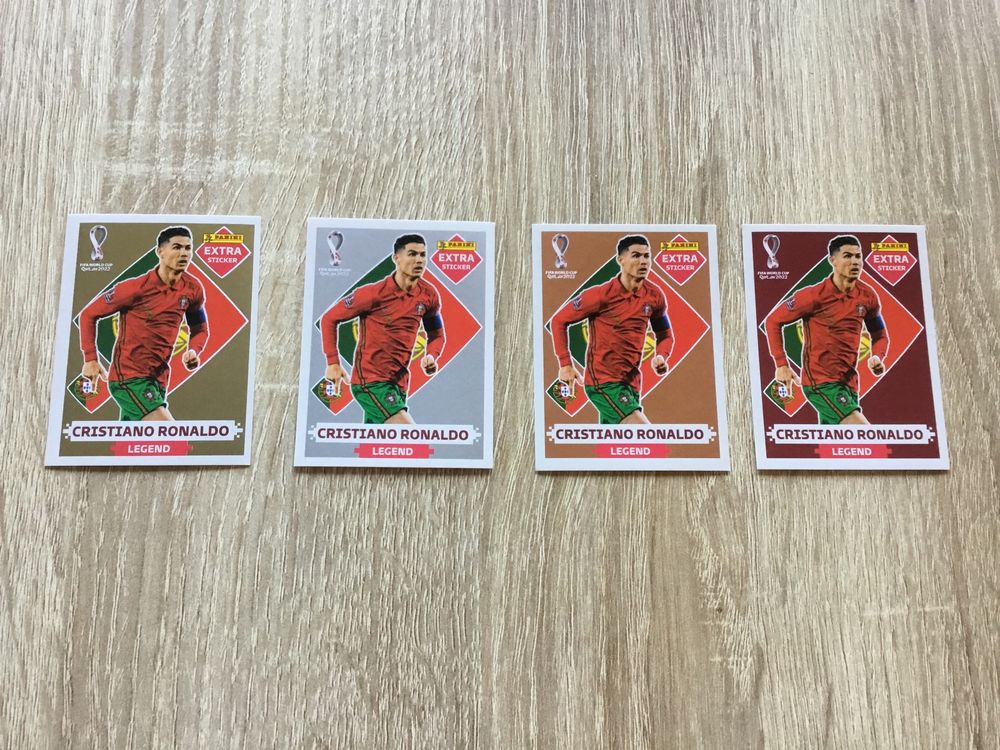 Panini 2022 Cristiano Ronaldo extra stickers gold argent …. (Neu ...