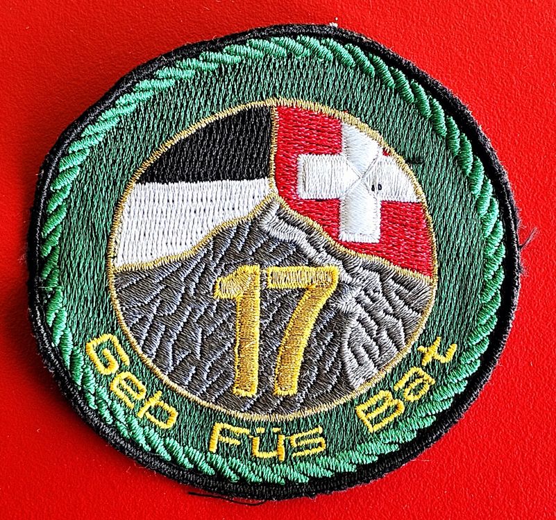 SCHWEIZER ARMEE MILITÄR BADGE STOFF GEB FÜS BAT 17 FREIBURG (Neu ...