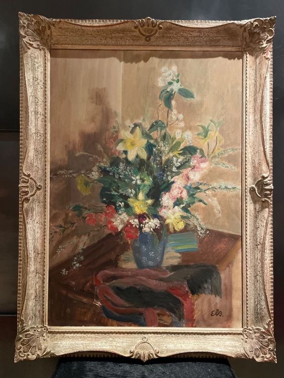 Blumen-Stillleben, signiert "Elsa", gerahmt | Kaufen auf Ricardo