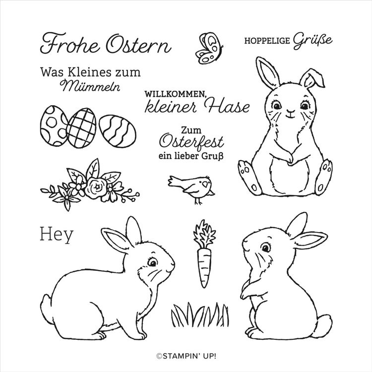 Stampin up 160605 STEMPELSET KLARSICHT OSTERHASE (DEUTSCH) (Neu und ...