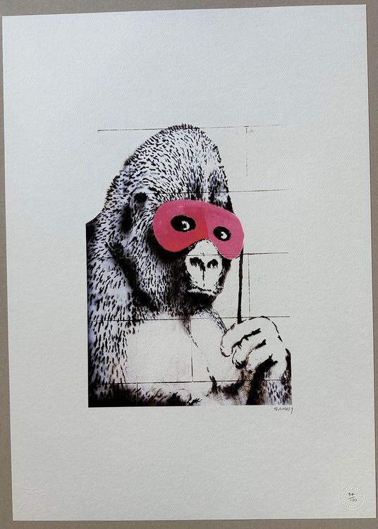 Banksy: Masked Gorilla XL Version 94/150 (Neu (gemäss Beschreibung)) in ...