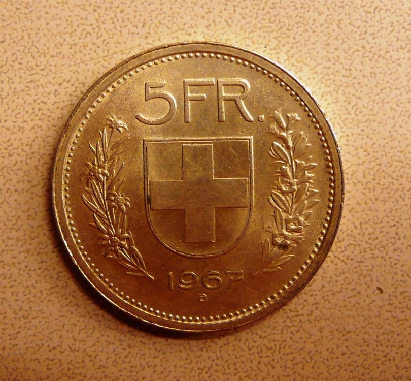 5.-- CHF 1967 (silber?) (Gebraucht) in Zürich für CHF 7 – mit Lieferung auf Ricardo kaufen