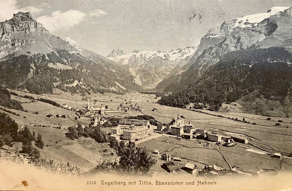1904 - Antike AK Engelberg mit Titlis, Spannörter und Hahnen (Gebraucht) in Root für CHF 1 – mit ...