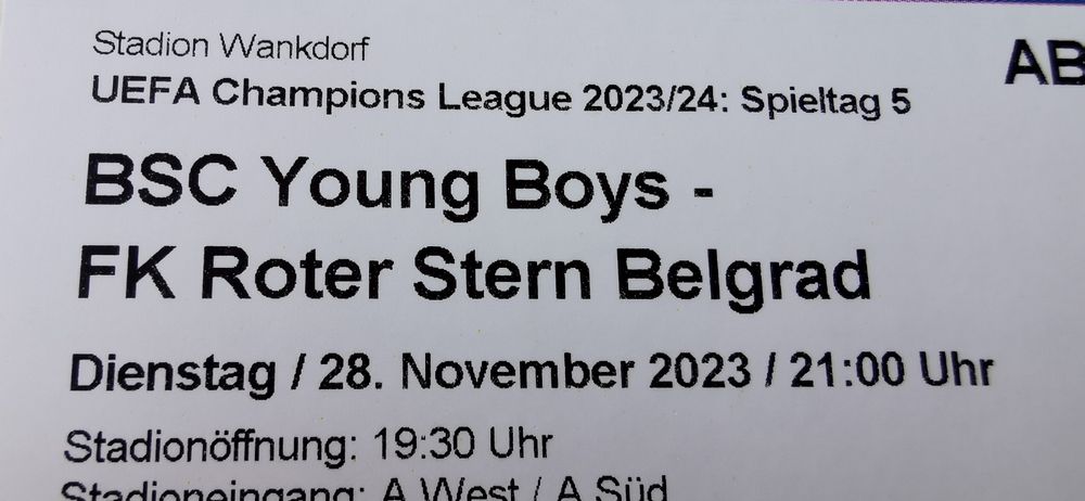 Tickets YB-Roter Stern (Neu und originalverpackt) in Brunnen für CHF ...