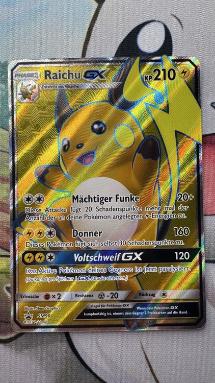 Raichu GX - Seltene Gold Karte - Pokemon Sammelkarte Top! (Neu (gemäss ...