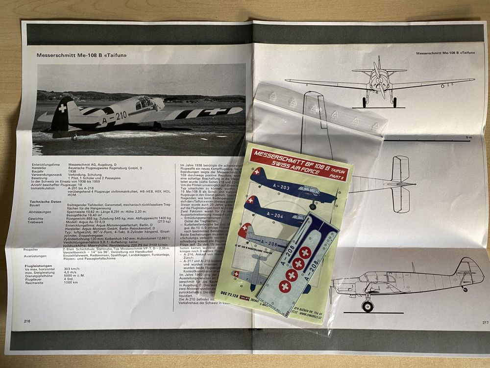 1:72 Set Me108 CH-Version / Modell Heller / Decals Kora | Kaufen auf ...