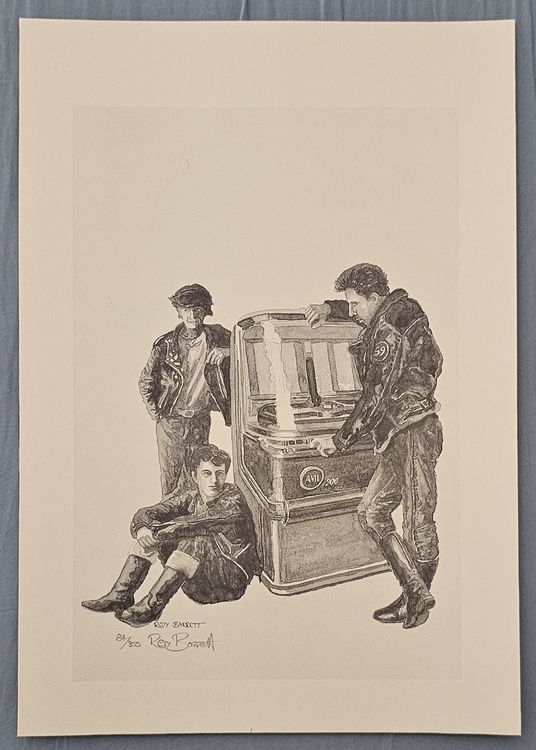 Roy Barrett Juke Box Bikers 84/300 Rock & Roll 32x23 cm (Neu (gemäss ...