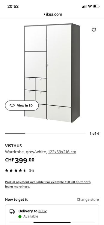 Visthus IKEA Wardrobe (Gebraucht) in Zurich für CHF 180 – nur Abholung ...