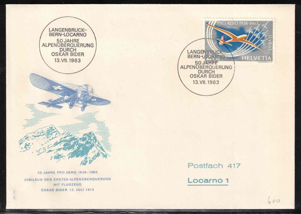 1963, Flugpost Brief (Neu (gemäss Beschreibung)) in Nuglar für CHF 1 – mit Lieferung auf Ricardo ...