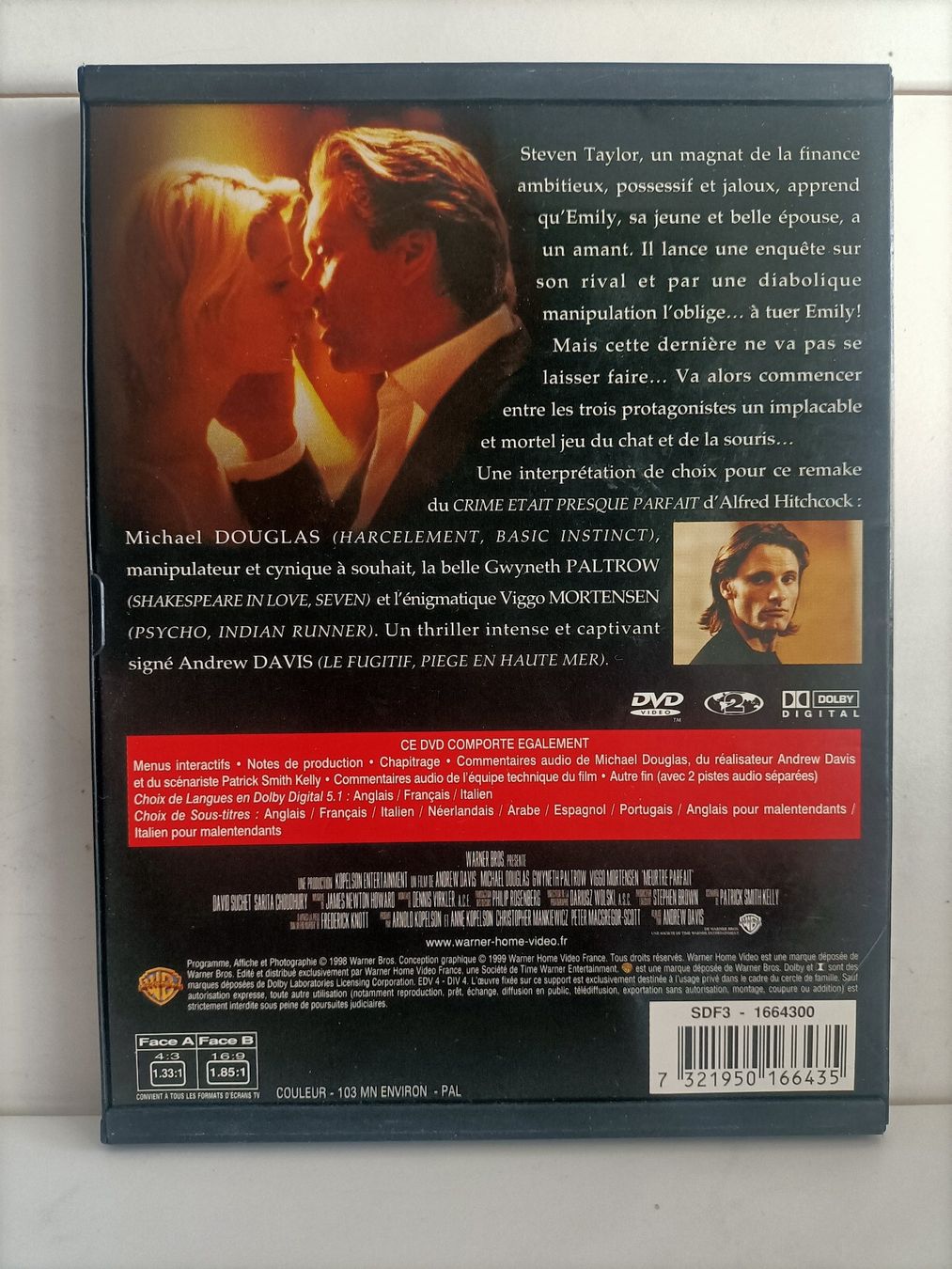 DVD Meurtre parfait (fr/uk/it) Michael Douglas (D'occasion) à crans ...