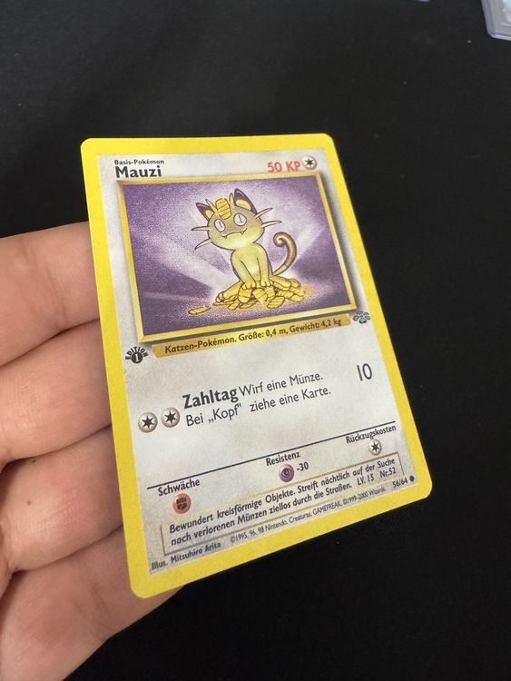 Meowth 56/64 – 1st Edition – Jungle – Vintage WOTC – NM (Neu (gemäss ...