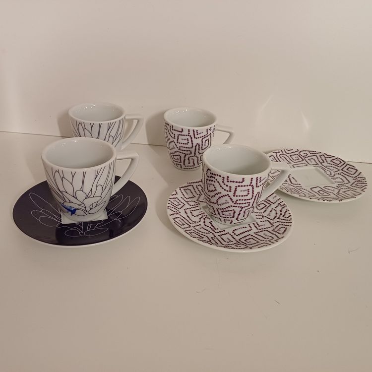 4 Tasses à café avec sous-tasses design moderne | Kaufen auf Ricardo