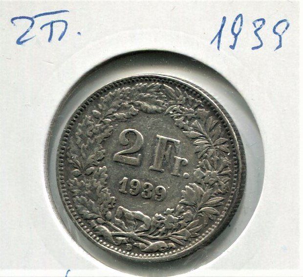 Silbermünze 2 Franken 1939 | Kaufen auf Ricardo