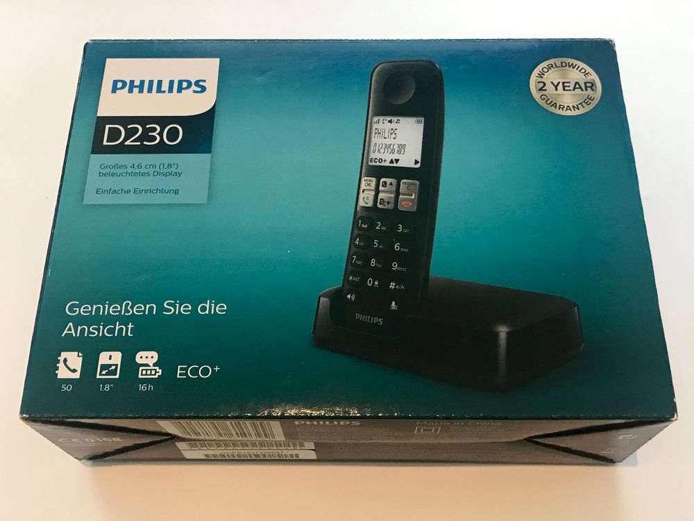 Festnetztelefon Philips D230, schnurlos, Schwarz (Gebraucht) in Baden ...