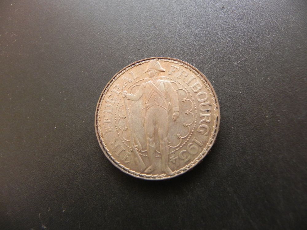 Schweiz 5 Franken 1934 Eidg Schützenfest Freiburg Silber 15g (Gebraucht ...