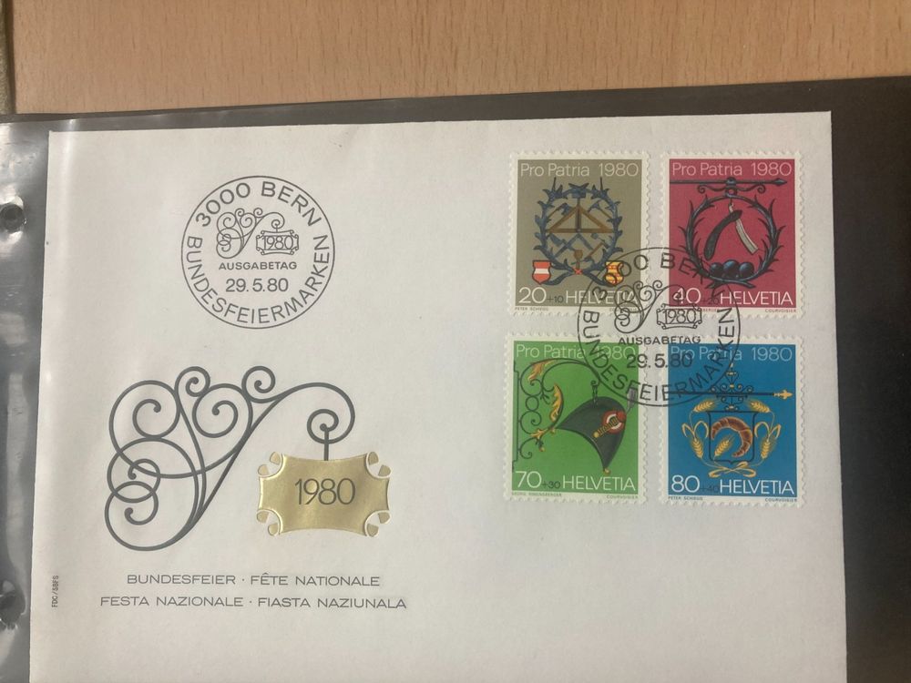 CH 1980 Ersttagsbrief Satz Pro Patria Handwerkerschilder (Neu (gemäss Beschreibung)) in Liestal ...