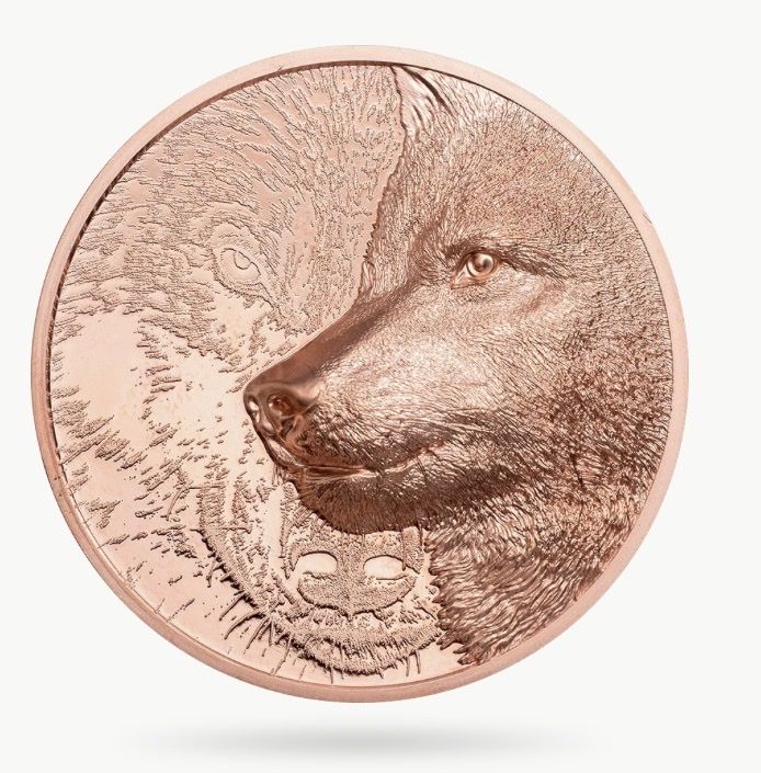 Kupfer Mystic Wolf 50g PP - High Relief 2021 (Neu (gemäss Beschreibung ...