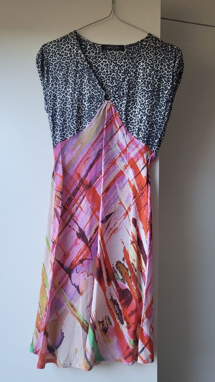 Marc Cain Seidenkleid Gr. N2 / 36 Leopardenmuster bunt (Gebraucht) in ...