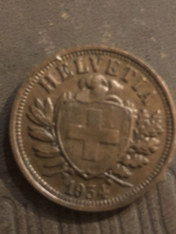 2 Rappen, 1934, gut erhalten, Sammlerstück aus der Schweiz (Gebraucht ...