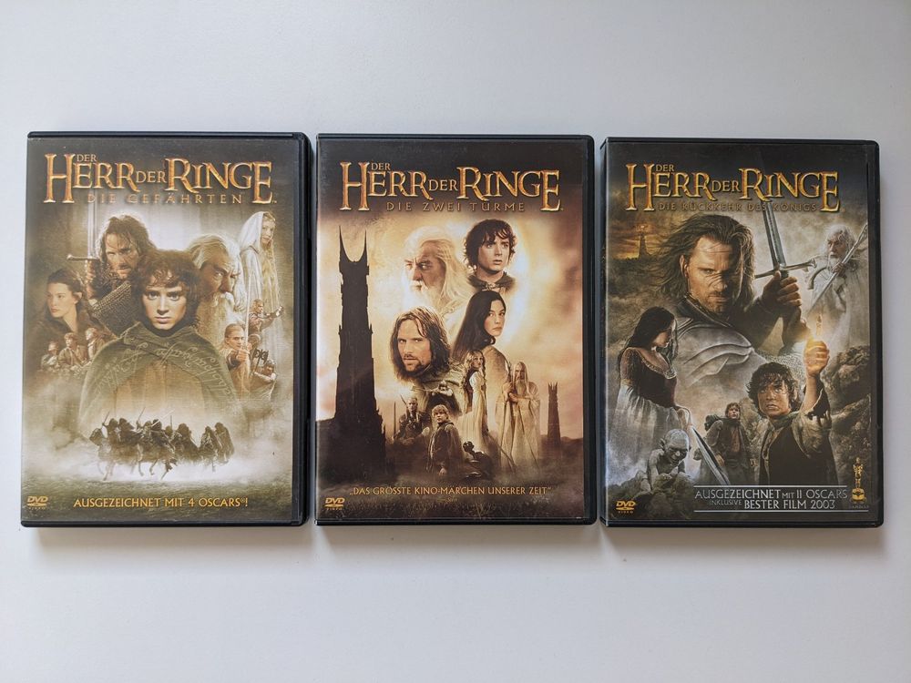 Herr der Ringe 3 DVD Trilogie komplett für Sammler (Gebraucht) in Neftenbach für CHF 1.3 – mit ...