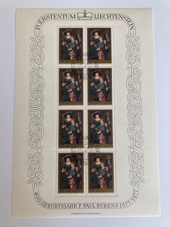 3 Briefmarken Bögen Fürstentum Liechtenstein 1977, Rubens (Neu (gemäss Beschreibung)) in Chur ...