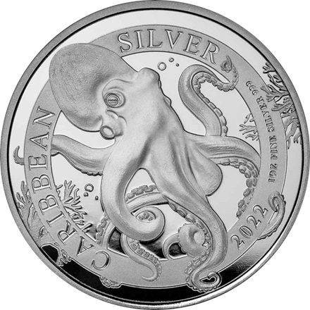 BARBADOS OCTOPUS 1 OZ UNZE 2022 SILBER OZ AUFLAGE 7500!!!! (Neu (gemäss ...