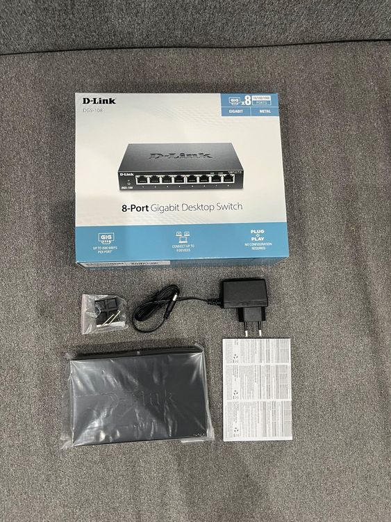 D-Link 8-Port Gigabit Desktop Switch DGS108 (Neu und originalverpackt ...