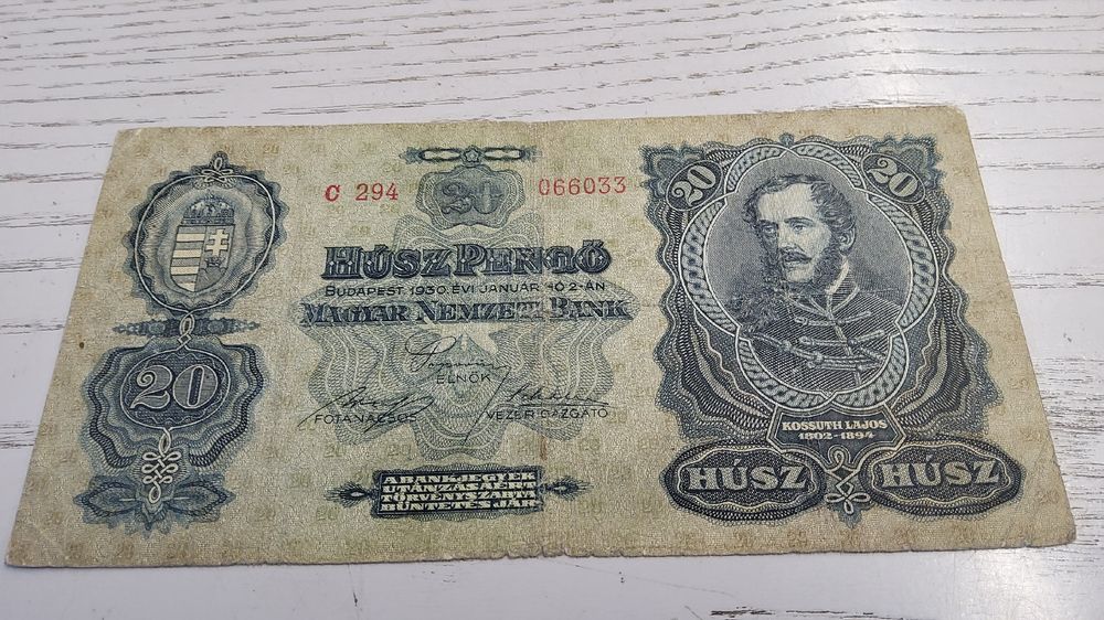 Alte Ungarische 20 Pengo Banknote, Sammlerstück 1930 (Gebraucht) in ...